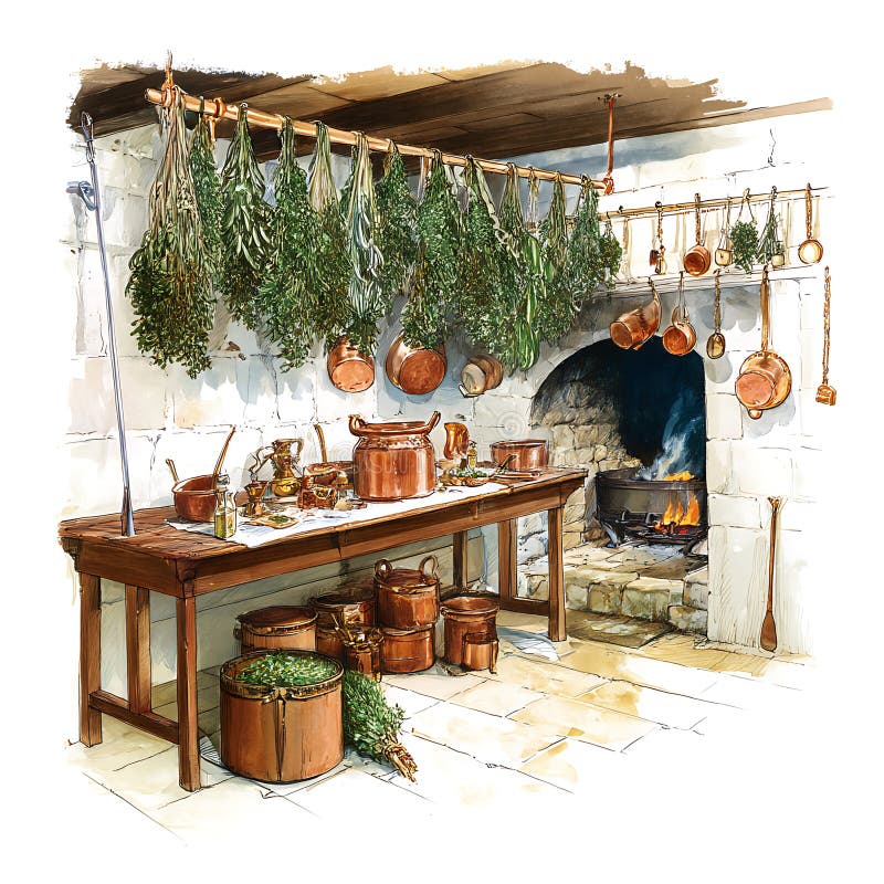 Kitchen Medieval Stock Illustrations – 2,200 Kitchen Medieval Stock ...