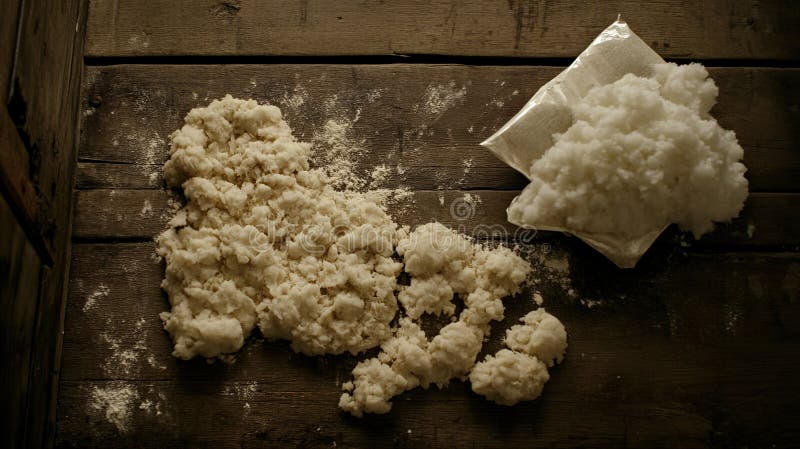 Rustic Kitchen Dough, Sugar, Flour, Preparation, Wooden Table, Baking ...