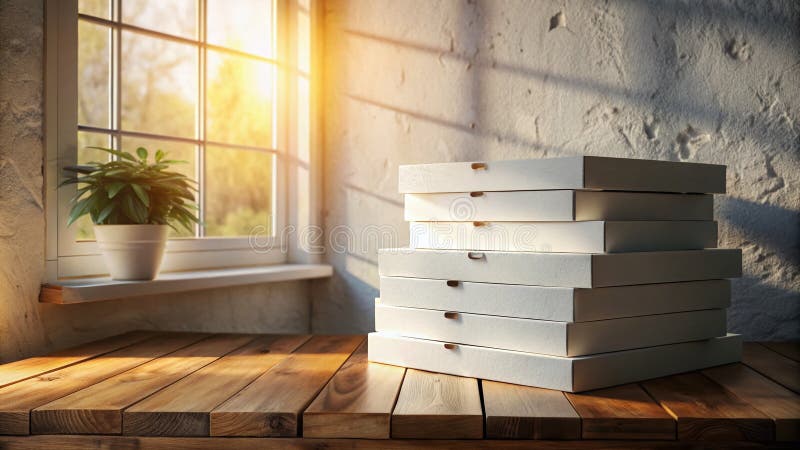 Rustic Kitchen Food Photography Setup White Pizza Boxes Natural Light ...