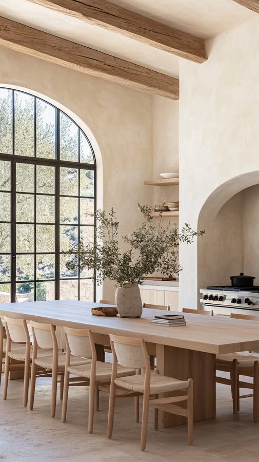 Rustic Kitchen Setup with Wooden Boards, Ceramic Bowls, and a Floral ...