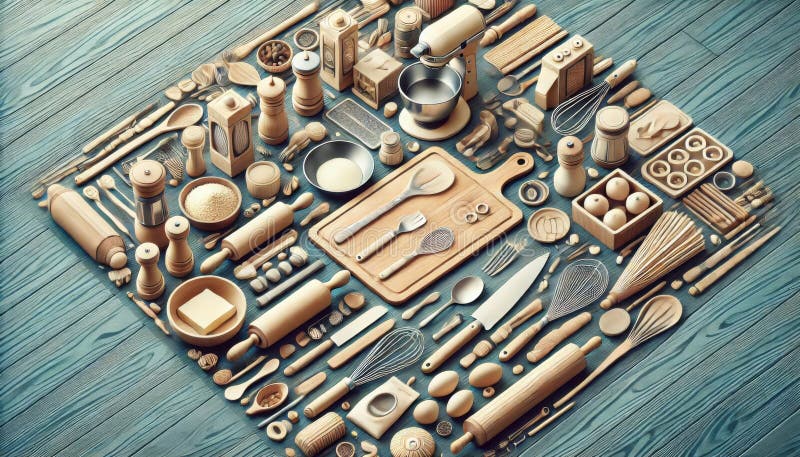 Rustic Kitchen Tools Set Creating Harmony through Culinary ...