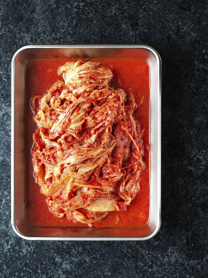 Rustic Korean Fermented Cabbage Kimchi Stock Image - Image of asian ...