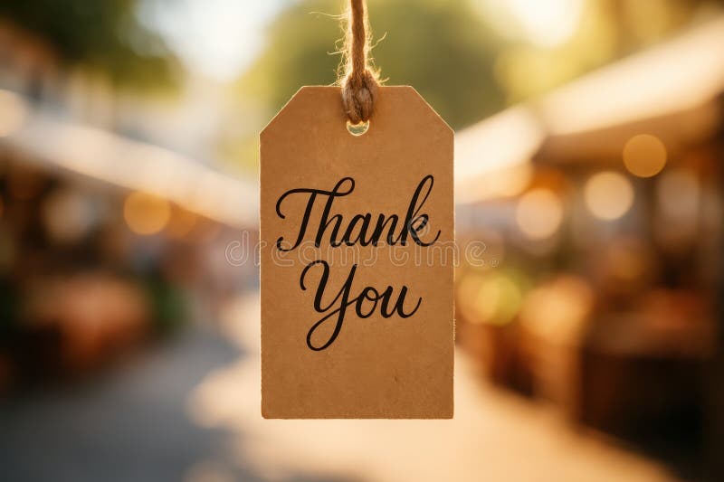 Rustic Kraft Paper Tag with Thank You Message in Elegant Script on ...