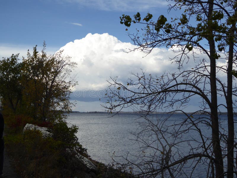 Rustic lake view stock photo. Image of puffy, view, scenic - 45357628