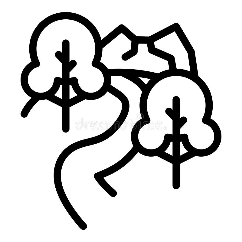 Rustic Landscape Icon Color Outline Vector Stock Vector - Illustration ...