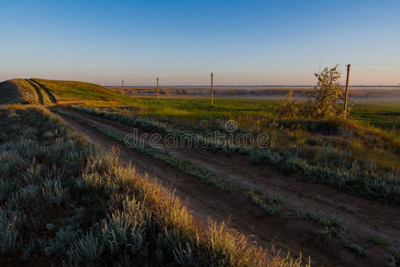 Rustic Landscape - the Path that Goes Straight on the Damb between ...