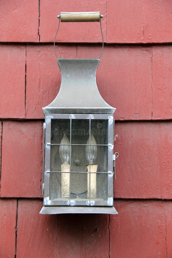 Rustic Lantern on Red Wood Background Stock Image - Image of display ...