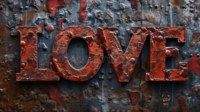 Rustic Leather Love Concept Creative Horizontal Art Poster. Stock ...