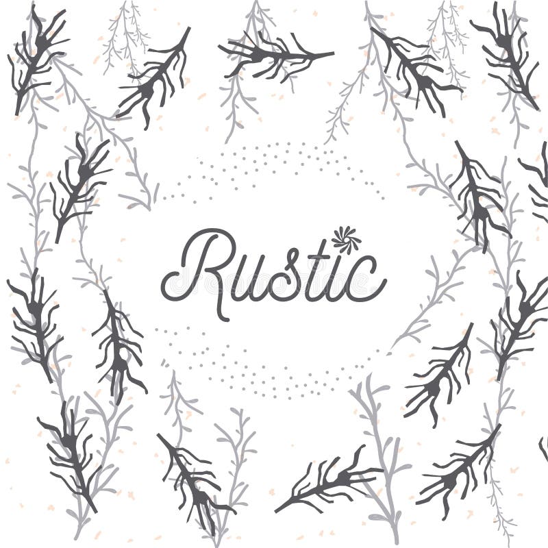 Rustic Leaves Hand Drawn Background Stock Vector - Illustration of ...