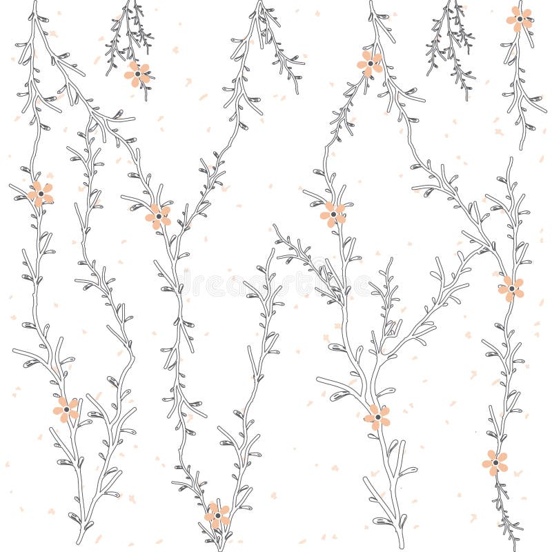 Rustic Leaves Hand Drawn Background Stock Vector - Illustration of ...