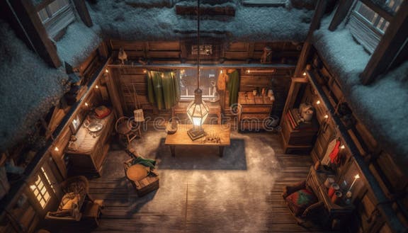 Rustic Library with Old Books and Lantern Generated by AI Stock ...