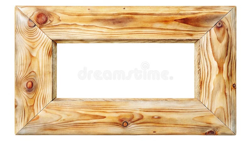 Rustic Light Wood Rectangular Frame with Transparent Background ...