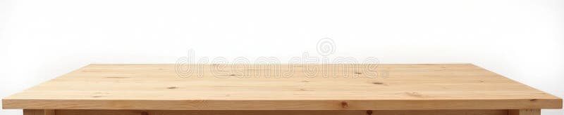 Rustic Light Wood Table Against Pure White Backdrop Surface Natural ...
