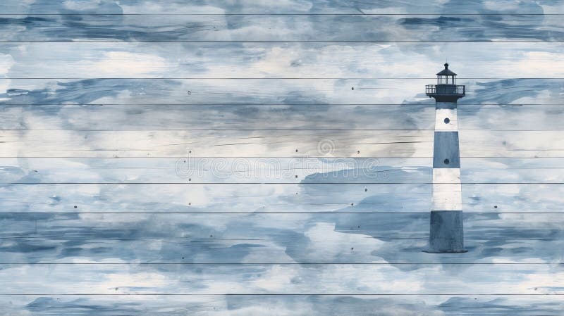 Rustic Lighthouse Wood Plank Wallpaper: Dark Blue and White Seamless ...