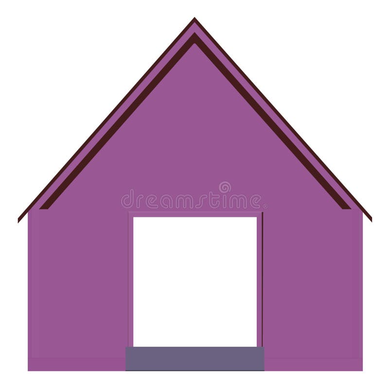 Rustic Little House. a Simple House Structure. Front View. 3D Stock ...