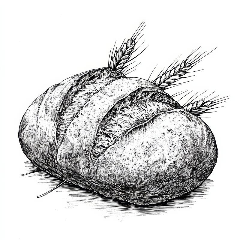 A Rustic Loaf of Bread with a Crusty Texture, Placed beside Gently ...