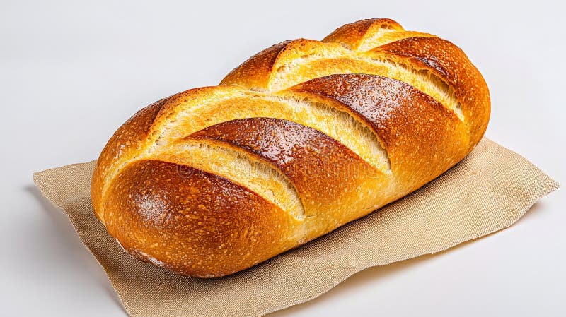 Rustic Loaf of Bread on Simple Cloth Background Stock Illustration ...