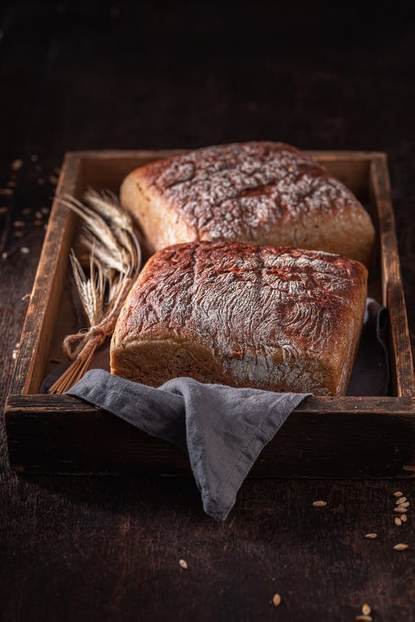 Rustic Loaf of Breads As Source of Protein and Fibre Stock Image ...