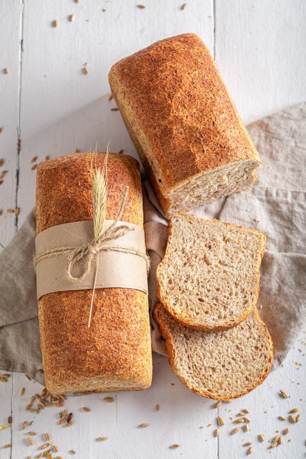 Rustic Loaf of Breads Ready To Eat Stock Photo - Image of protein ...