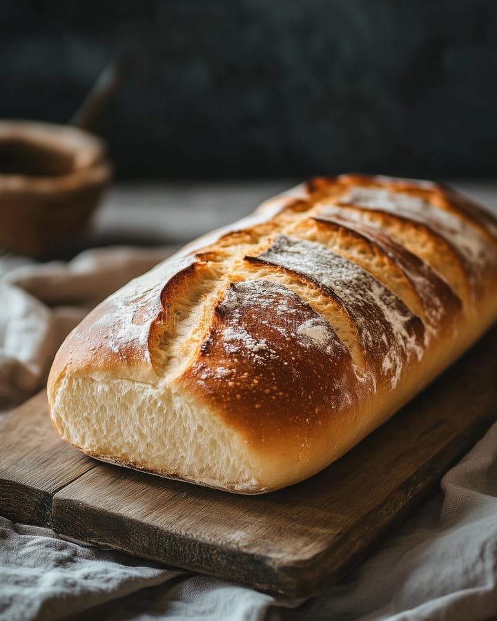 A Rustic Loaf of Freshly Baked Bread with a Golden Crust and Soft ...