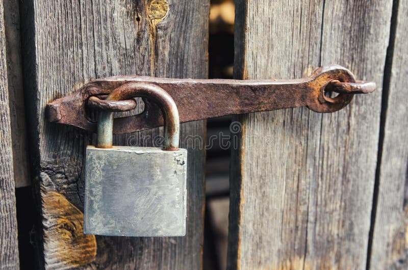 Rustic lock stock image. Image of antique, decay, close - 103128217
