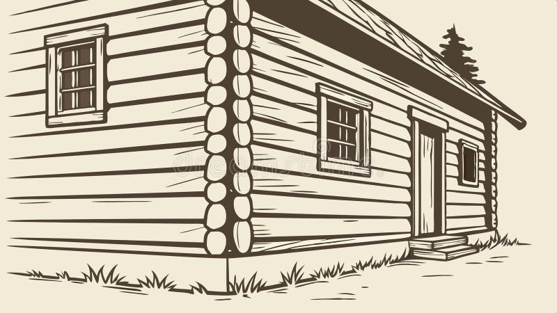Rustic Log Cabin, Countryside Home and Rural Architecture Vector Design ...