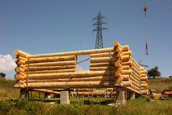 A Rustic Log Cabin Currently Under Construction, Set within a Beautiful ...