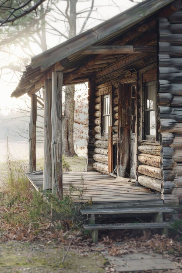 A Rustic Log Cabin Surrounded by Trees. Suitable for Nature or Rustic ...