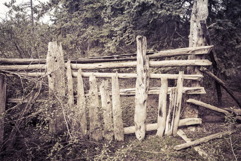 Rustic log fence stock image. Image of rough, gate, country - 77284035