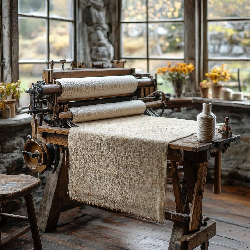 Rustic Loom with a Scenic View of Nature Stock Image - Image of ...