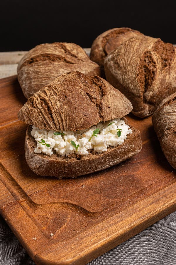 Rustic Malt Bread with Cottage Cheese, for Breakfast or Snack ...