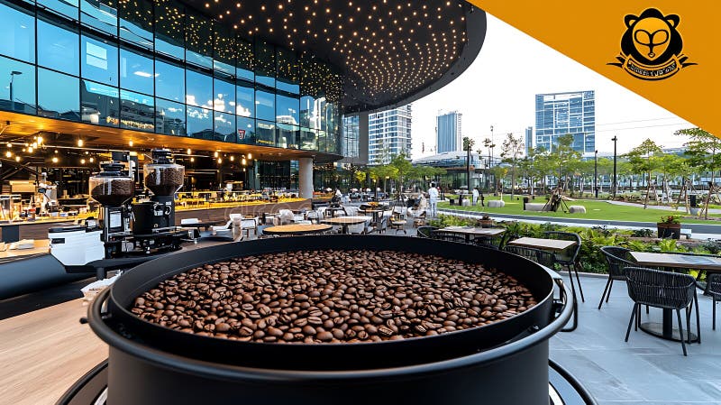 Rustic Manual Coffee Roasting Setup in Traditional Style Stock ...