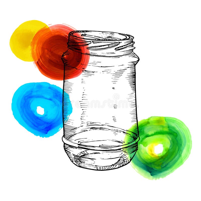 Rustic, Mason and Canning Jars Hand Drawn Stock Vector - Illustration ...