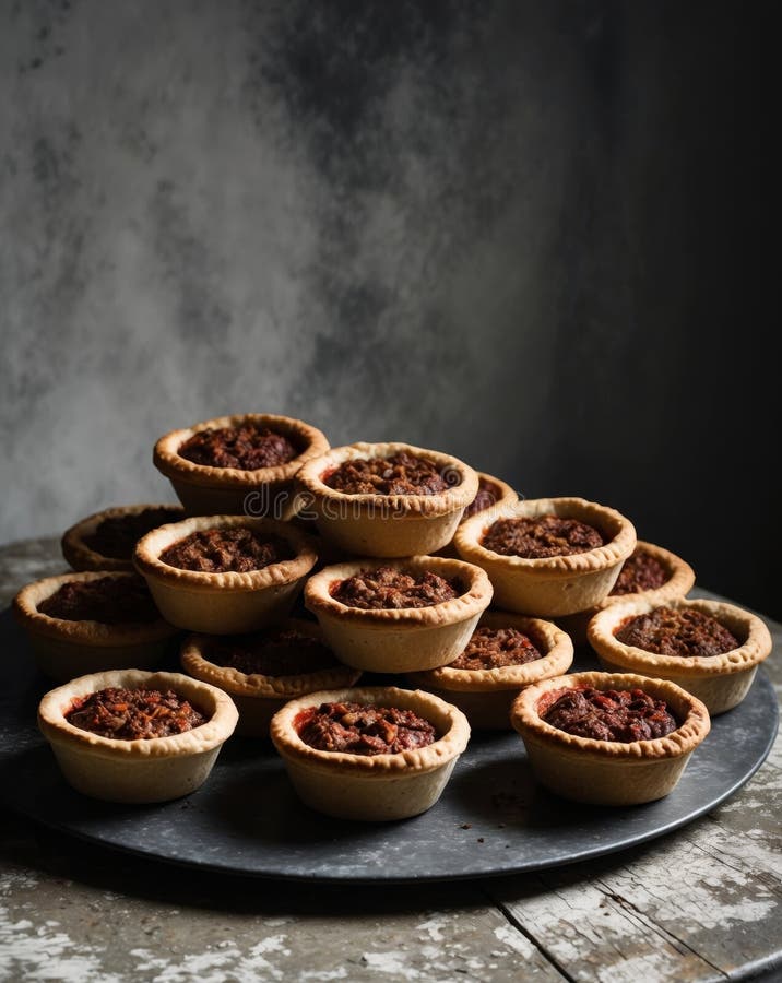 Rustic Meat Pies in High Contrast Setting Stock Photo - Image of pies ...