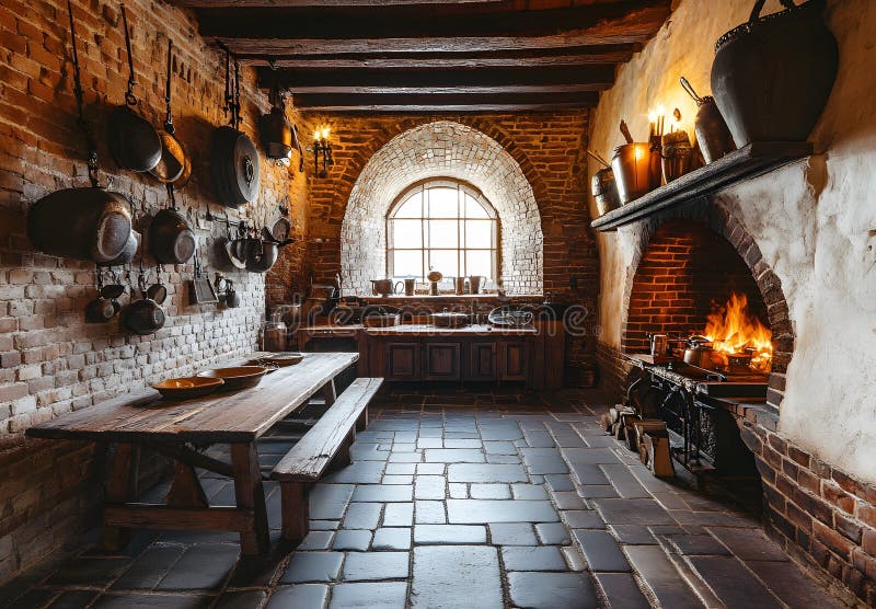 Medieval Kitchen Background Stock Illustrations – 980 Medieval Kitchen ...