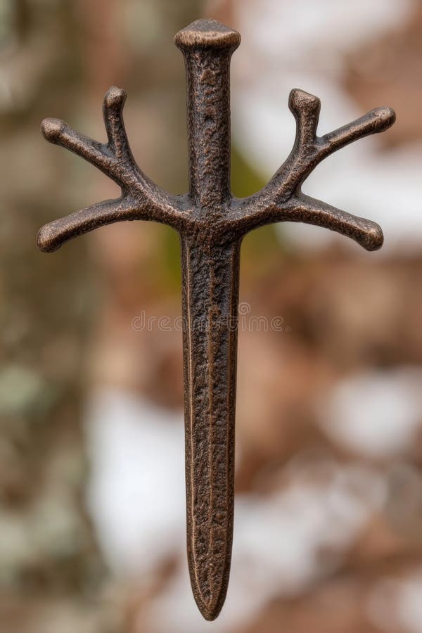 Rustic Medieval Sword Cross Stock Illustration - Illustration of rustic ...