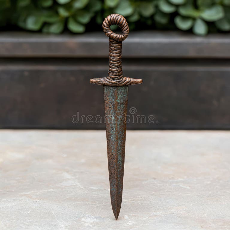 Rustic Medieval Sword with Twisted Hilt Stock Illustration ...