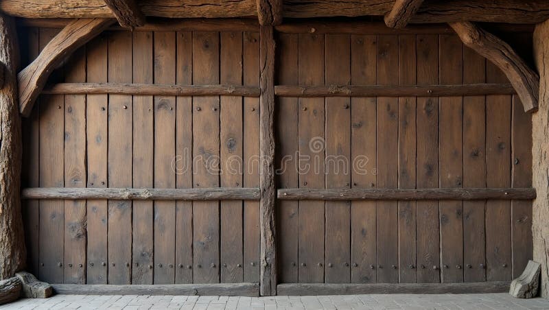 Rustic Mediterranean Oak Wood Paneling with Carved Vine Details Stock ...