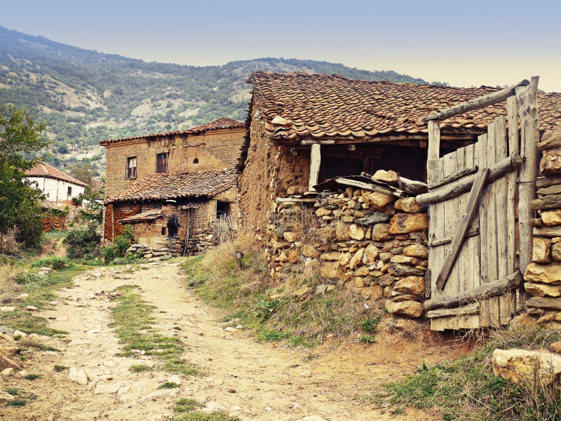 Rustic Mediterranean Village Stock Image - Image of europe, exterior ...