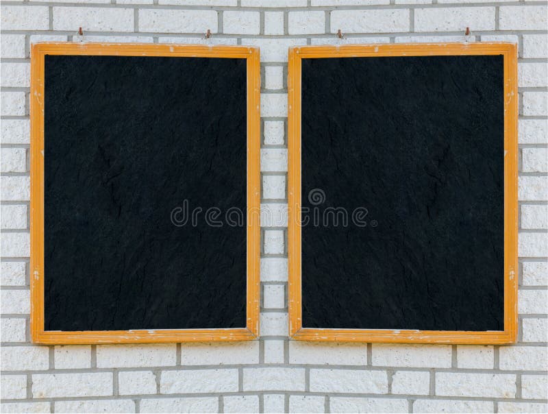 Rustic Menu Board on a Stone Wall Stock Photo - Image of communication ...