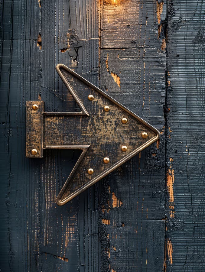 Rustic Arrow Sign Weathered Metal Vintage Direction Pointer Stock ...