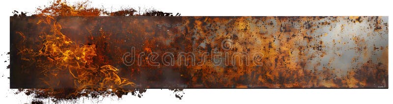 Rustic Metal Border with Fire Effect Stock Illustration - Illustration ...