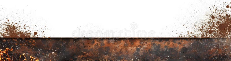 Rustic Metal Border with Fire Effect Stock Illustration - Illustration ...
