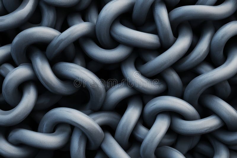 Rustic Metal Chains Intertwined in a Complex Pattern on a Dark ...
