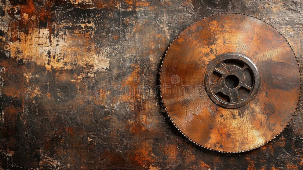 Rustic Metal Disc Against Weathered Background Stock Illustration ...