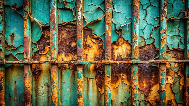 Rustic Metal Fence Background Cracked Rusty Texture for Industrial ...