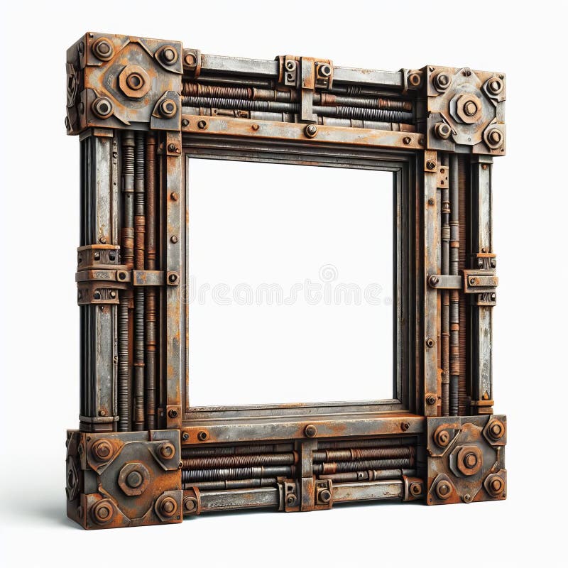 Rustic Metal Frame a Frame Made of Aged or Rusted Metal Matrial Stock ...