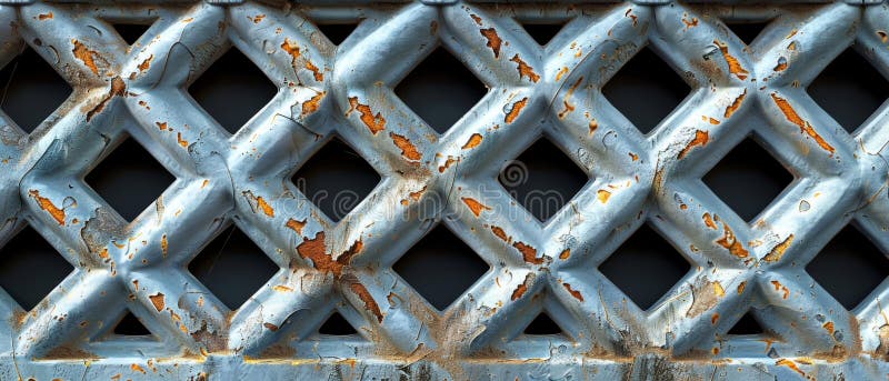 Rustic Metal Grate with Diamond Pattern and Faded Blue Paint Stock ...