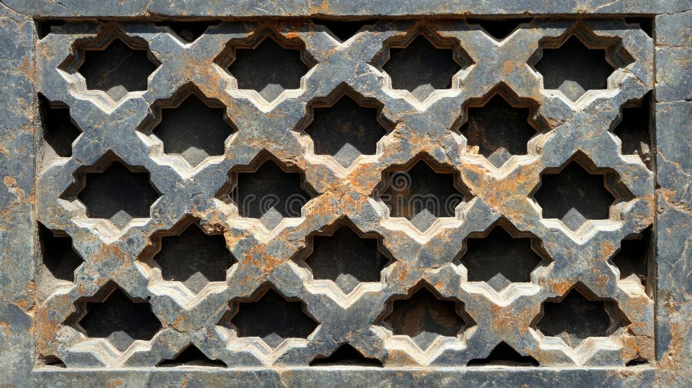 Rustic Metal Grate with Star Pattern Texture Stock Illustration ...