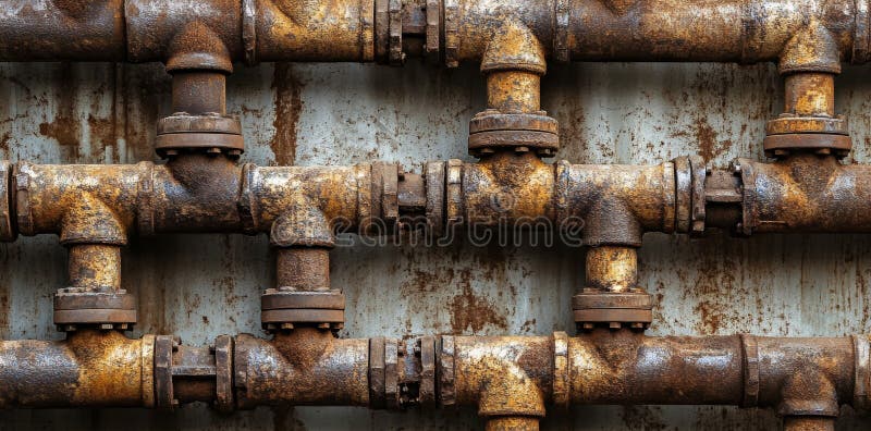 Rustic Metal Grid Background of Textured Aged Pipes and Bars Stock ...